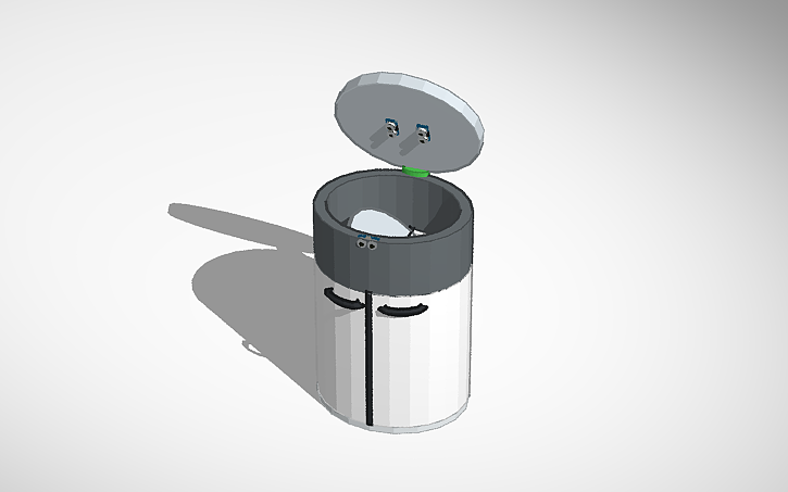 3D design smart trash bin - Tinkercad