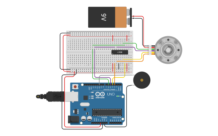 Circuit design Arduino Auto Controlled Stepper Motor - Tinkercad