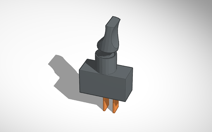 3D design Flip switch 2 poles - Tinkercad
