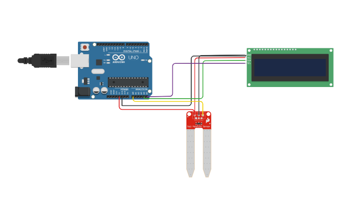 Circuit design MOISTURE SENSOR - Tinkercad