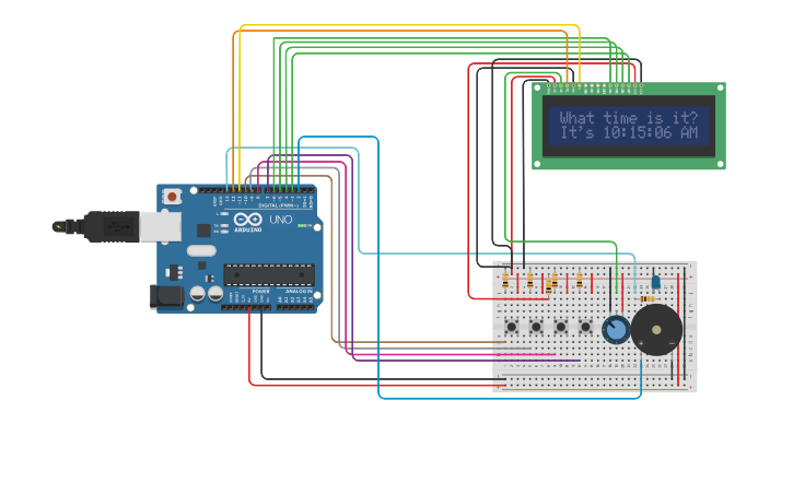 Circuit design Digital Alarm Clock - Tinkercad