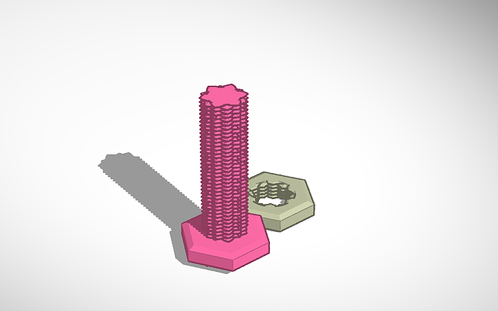 3D design 2-Way screw - Tinkercad