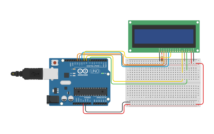 Circuit design LCD Display - Tinkercad