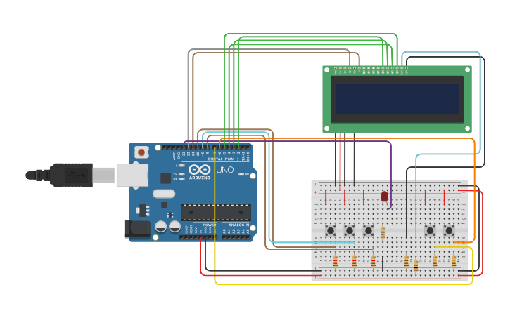 Circuit design Alarm timer - Tinkercad