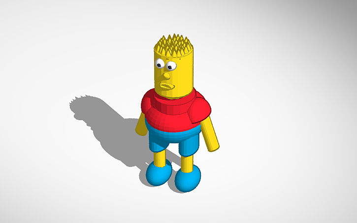 3D design Bart Simpson - Tinkercad