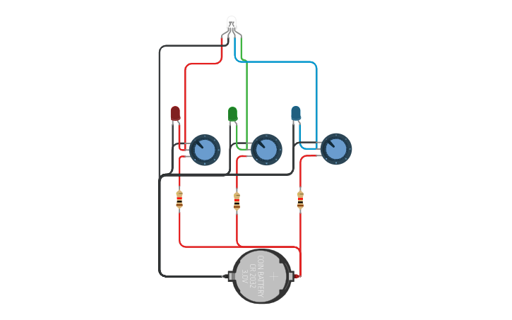 Circuit design RGB LED Without Arduino - Tinkercad