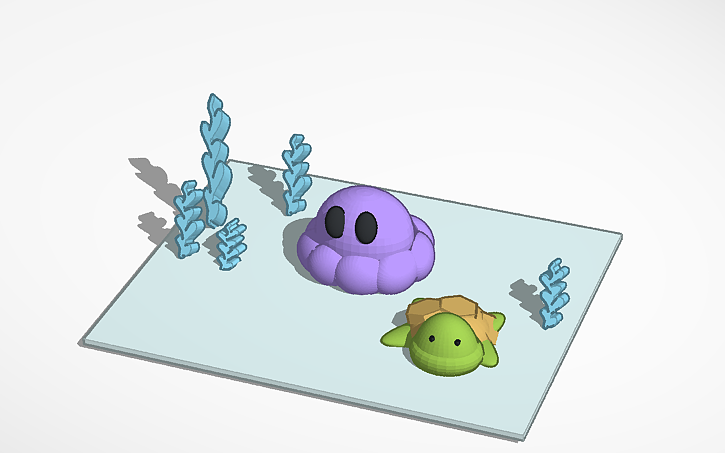 3D design sea animals - Tinkercad