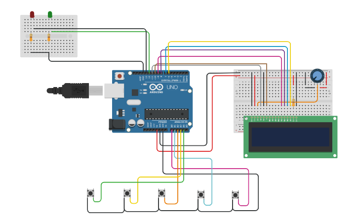 Circuit design Electronic Voting Machine - Tinkercad