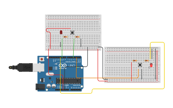 Circuit design Encender un Led con un Pulsador - Tinkercad