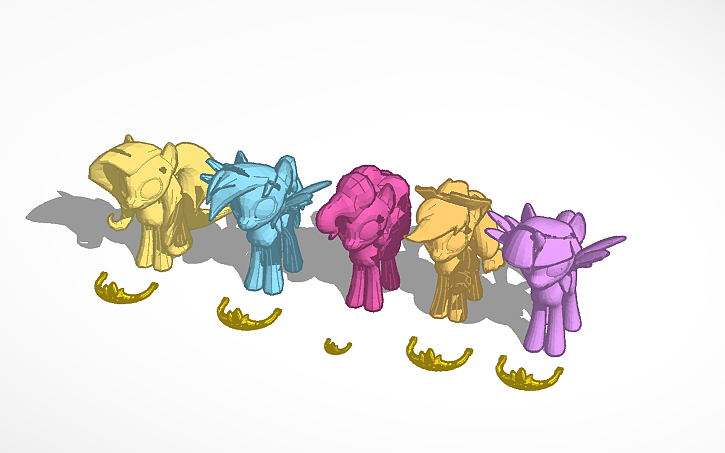 3D design Mlp elements of harmony (crown collection) - Tinkercad