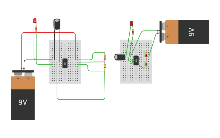 Circuit design Flashing Led Circuit 555 - Tinkercad