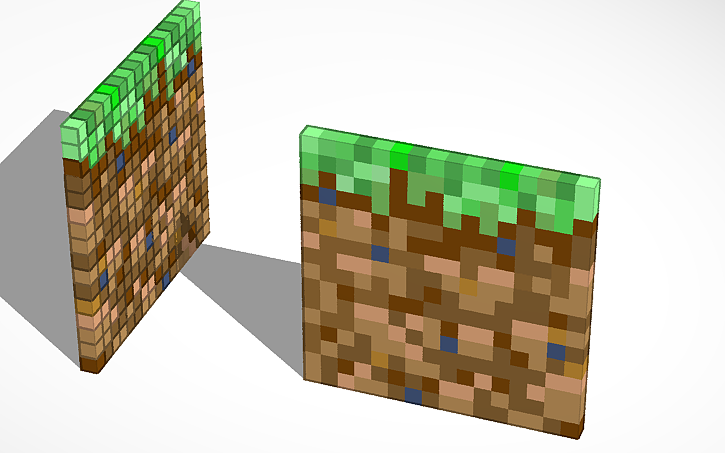 3D design Minecraft grass block - Tinkercad