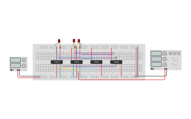 Circuit design Finite State Machine (FSM) (Group 7/S4) - Tinkercad