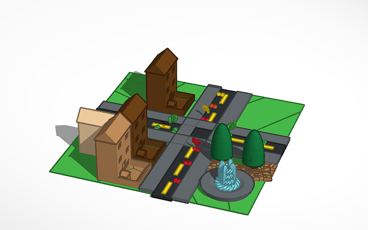 3D design Traffic Light Solution - Tinkercad