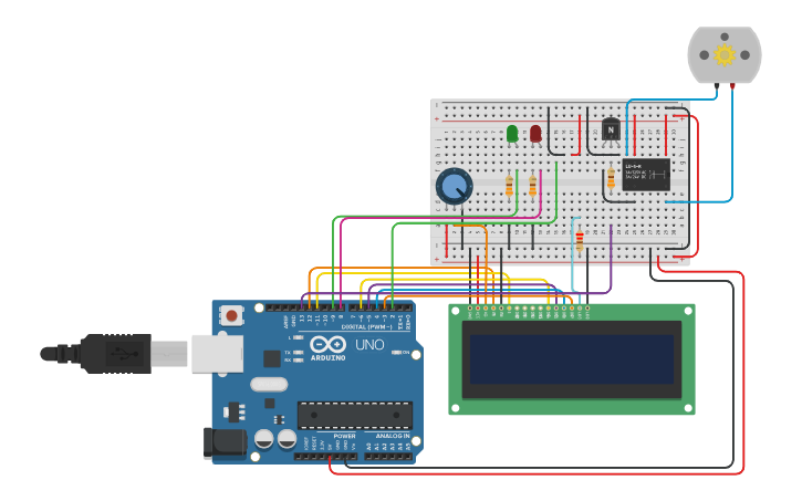 Circuit design Final Project - DHT11 with AC Fan - Tinkercad