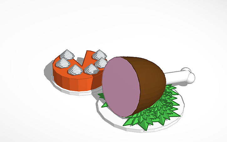 3D design Thanksgiving Dinner, Food Contest Entry! - Tinkercad