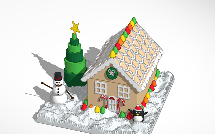 3D design Gingerbread House - Tinkercad