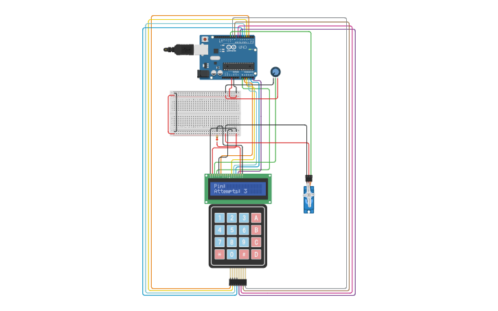 Circuit design Digital Keypad Door Lock - Tinkercad