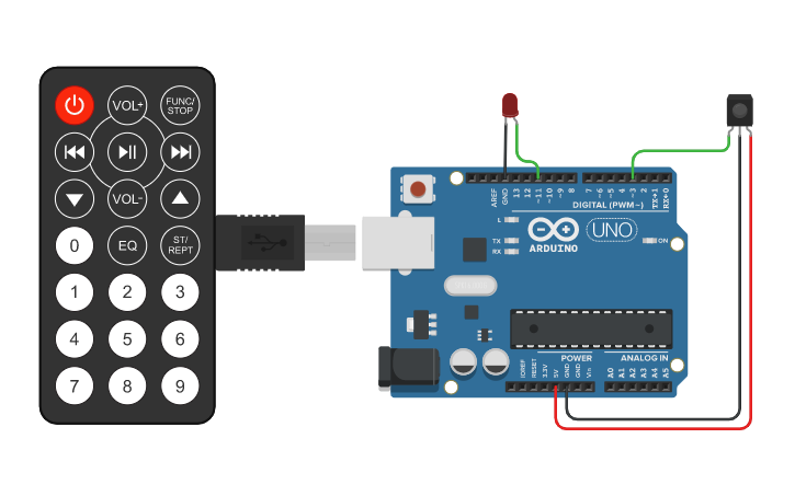 Circuit design IR-Remote - Tinkercad
