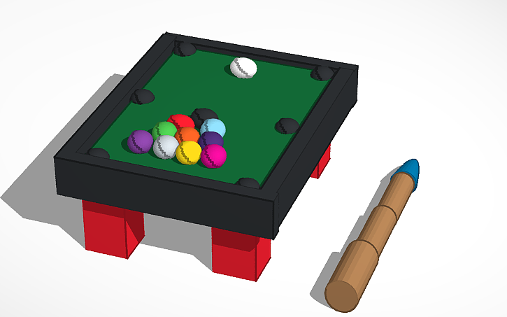 3D design pool table - Tinkercad