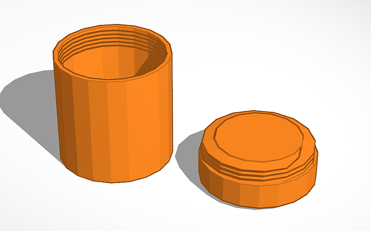 3D design Container With a Screw Lid - Tinkercad