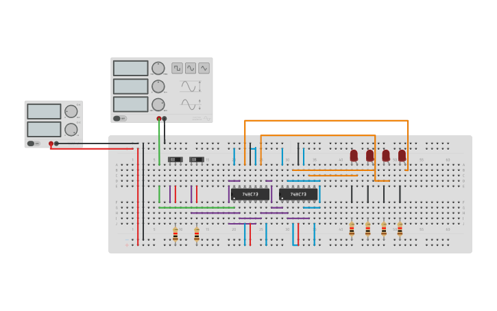 Circuit design Down Counter - Tinkercad