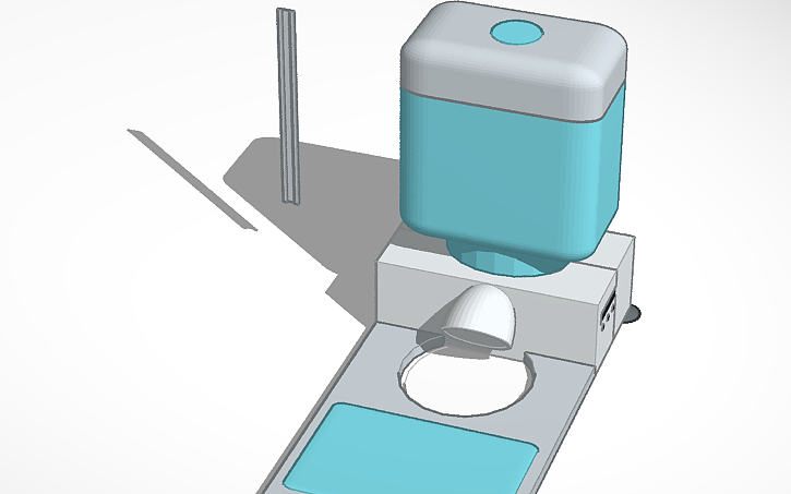 3D design automatic cat feeder prototype - Tinkercad