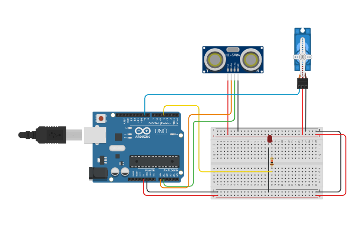 Circuit design Distance Measurement - Tinkercad