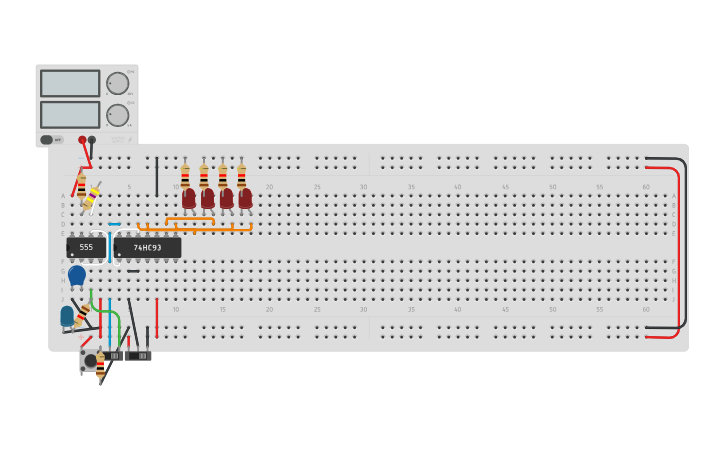 Circuit Design 4 Bit Counter Tinkercad