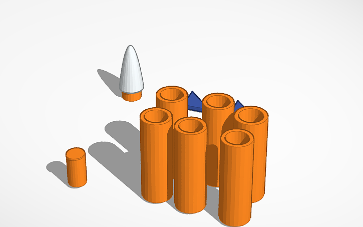 3D design launchable modal rocket - Tinkercad