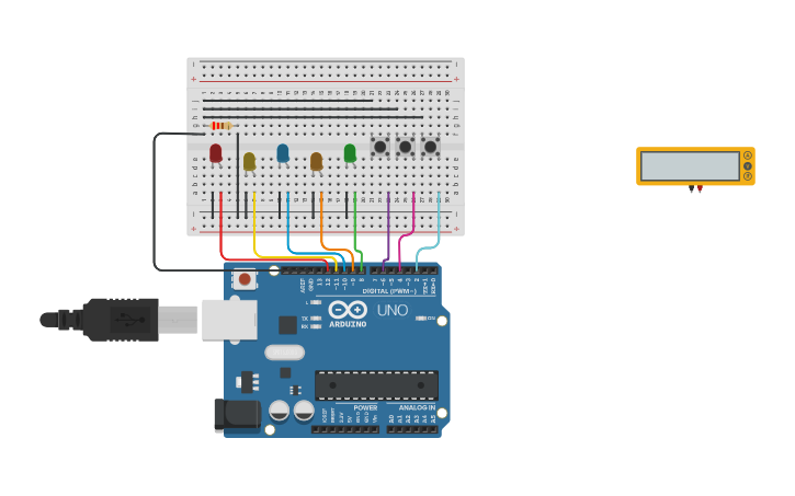 Circuit design Arduino LED Control With Button (3rd CODE) - Tinkercad