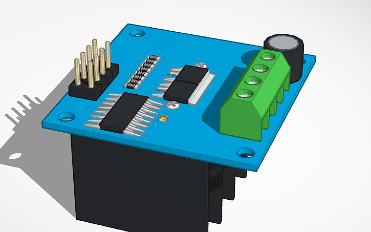 3D design BTS7960 motor driver 50x50 - Tinkercad