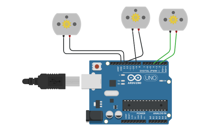 Circuit design movement of robotic platform - Tinkercad