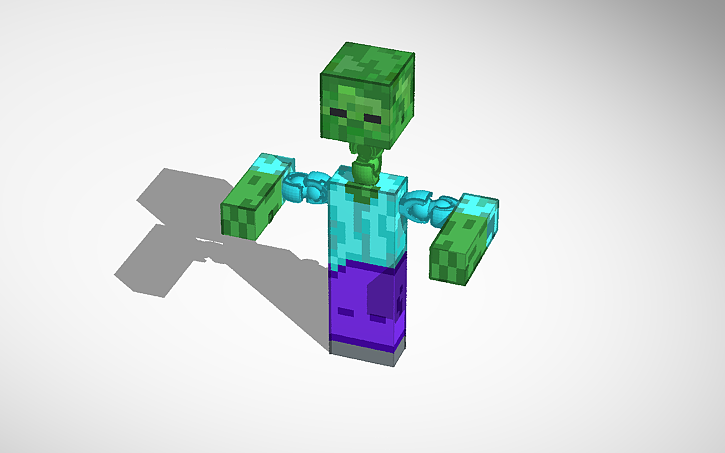3D design Joints and Sockets Minecraft Zombie - Tinkercad