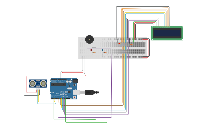 Circuit design ARDUINO BASED COLLISION DETECTION SYSTEM - Tinkercad