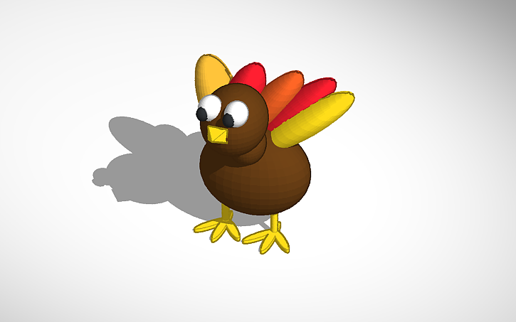 3D design turkey HAPPY THANKSGIVING - Tinkercad