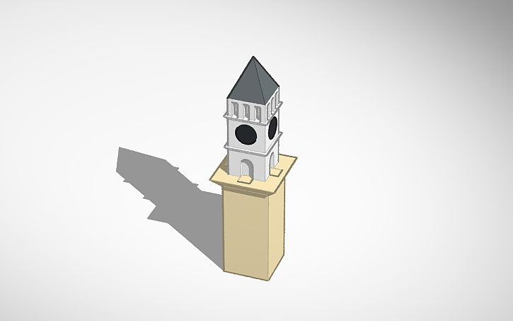 3D design CLOCK TOWER TIRANA - Tinkercad