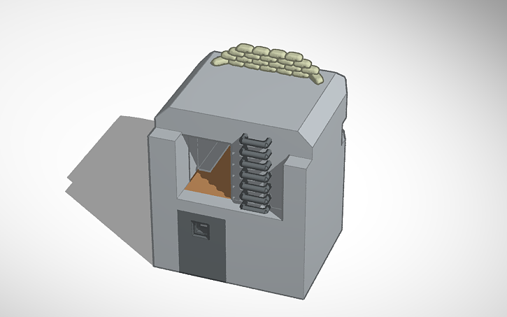 3D design ww2 bunker - Tinkercad