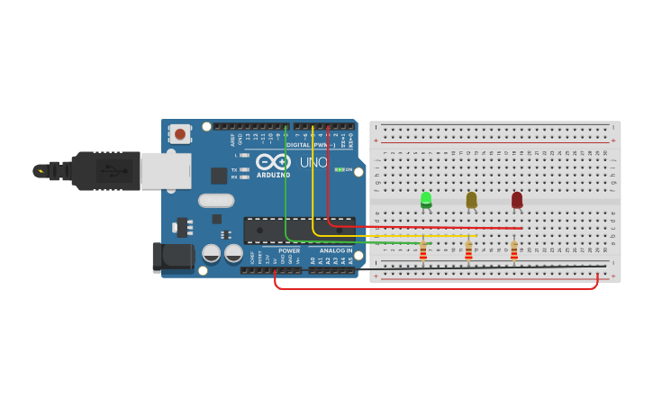 Circuit design semaforo 2 arduino - Tinkercad