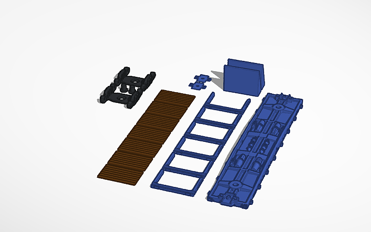 3D design Ho scale 45ft log hopper - Tinkercad