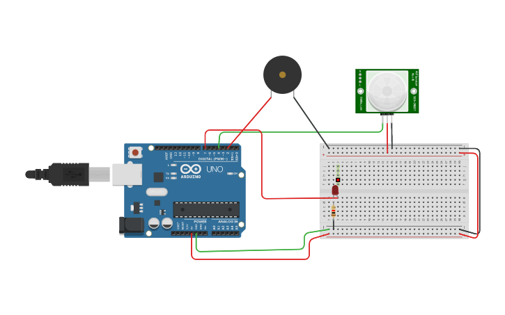 Circuit design Motion Sensor - Tinkercad