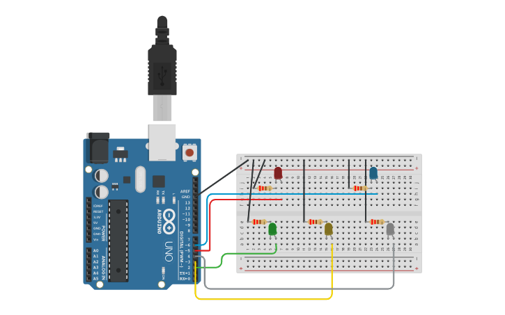 Circuit design LED Assignment - Tinkercad