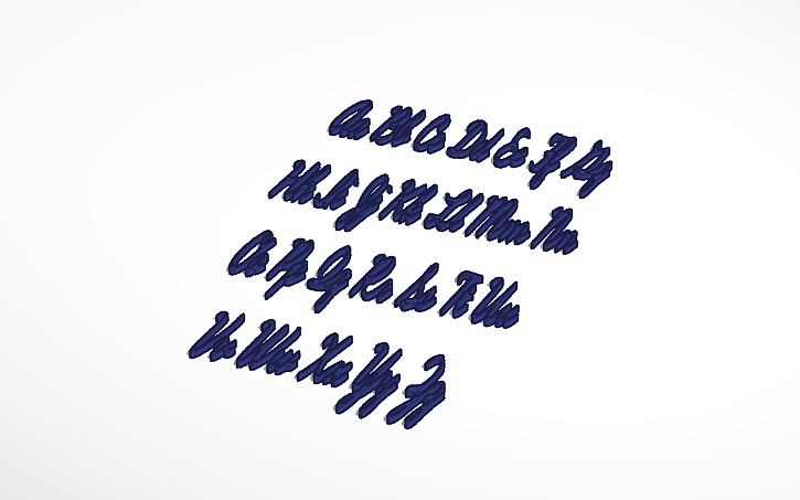 3D design Cursive Alphabet - Tinkercad