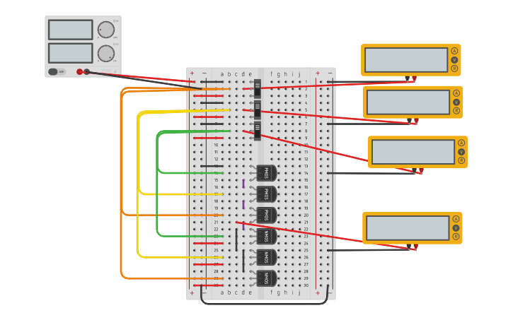 Circuit design NOR3 CMOS - Tinkercad