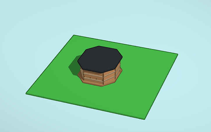 3D design Octagon Pavilion (with interior) - Tinkercad