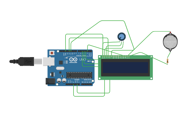 Circuit design I2C LCD With Arduino - Tinkercad
