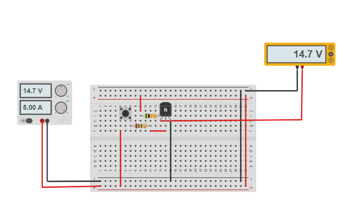 Circuit design Breadboard With Transistor AS a Switch By Piyush Singh ...