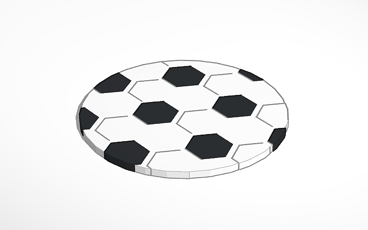 3D design 2D Soccer Ball - Tinkercad