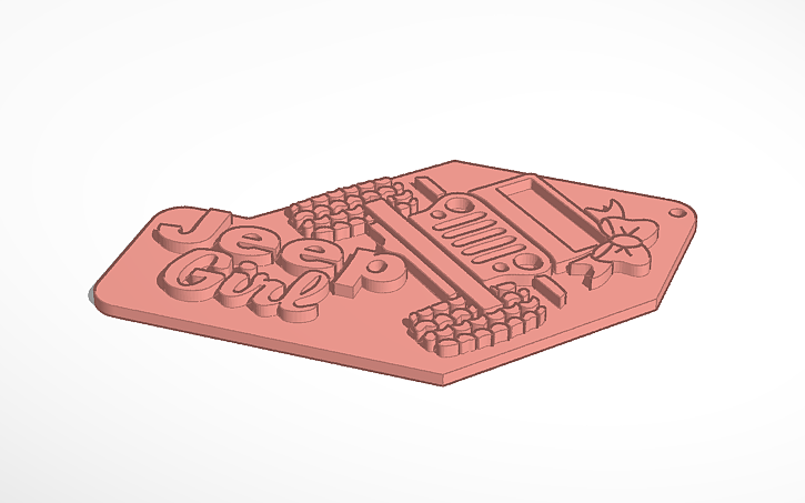3D design Jeep Girl Keychain - Tinkercad