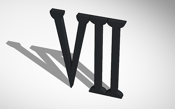 3D design roman numeral 7 - Tinkercad